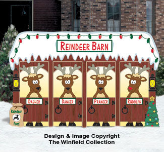 North Pole Reindeer Barn Color Poster – The Winfield Collection